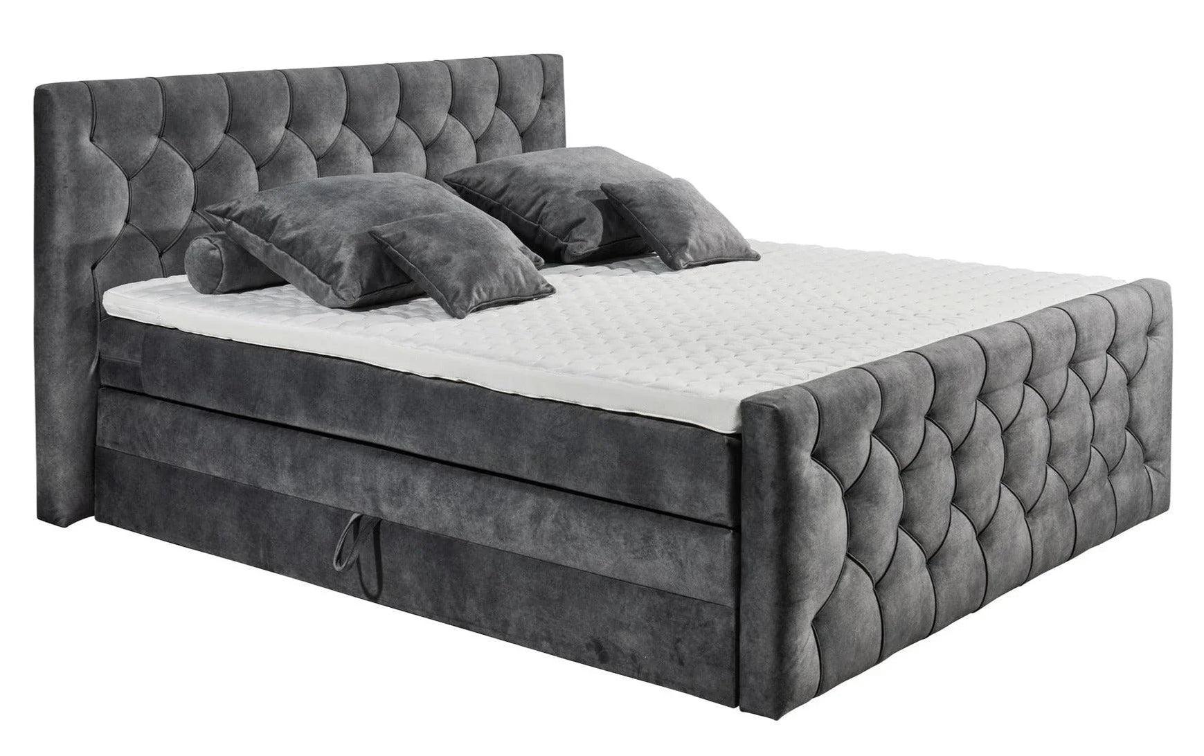 Boxspring Royal Field - Zwarte velvet - Boxspring - Meubelen Robbrecht